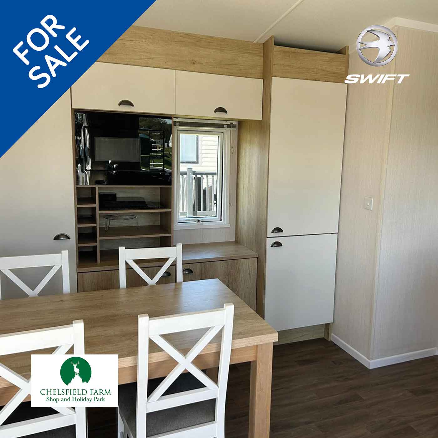 New Swift Biarritz Static Caravan For Sale at Chelsfield Farm